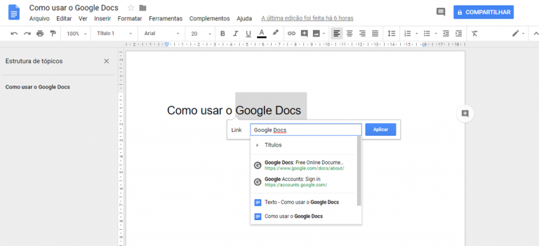 Como usar o Google Docs, editor de texto online